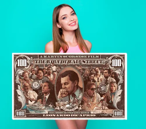 Cuadro Decorativo Moderno Dólar Lobo De Wall Street Tela Cuotas Sin Interés