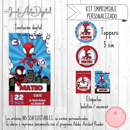 Kit Imprimible Cumpleaños Spiderman - Personalizado