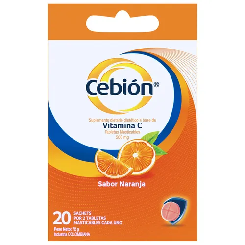 Cebion Tabletas Masticables De Vitamina C Sabor A Naranja 20 Bolsas Por ... Cebion Tabletas Masticables De Vitamina C Sabor A Naranja 20 Bolsas Por ...