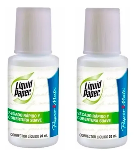 2 Correctores Liquid Paper Frasco 20ml Con Pincel Paper Mate | MercadoLibre