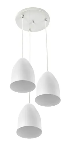 Pendente Cone Bala Sadan Aluminio Triplo Branco Pendente Cone Bala Sadan Aluminio Triplo Branco