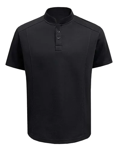 Blusa De Manga Corta Con Botones De Color Liso Para Hombre, | MercadoLibre