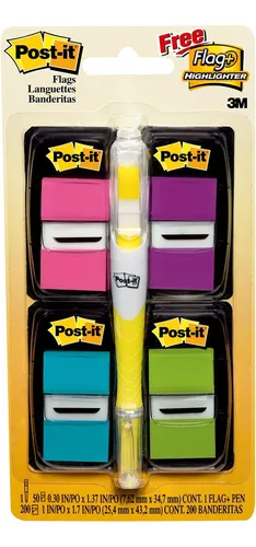 Post It Paquete Económico De Banderas 50 Dispensador 4 Cuotas Sin