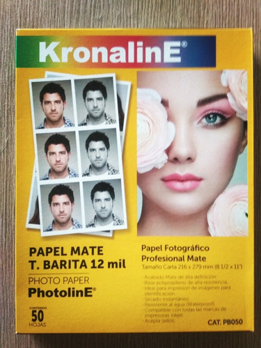 Papel Fotográfico Mate T Barita 12mil, Carta 50hj Kronaline | SERVIMERC ... Papel Fotográfico Mate T Barita 12mil, Carta 50hj Kronaline | SERVIMERC ...