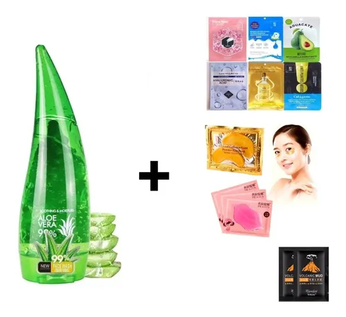 Gel Aloe Vera Regenerador 25 Mascarillas Coreanas Surtidas Meses