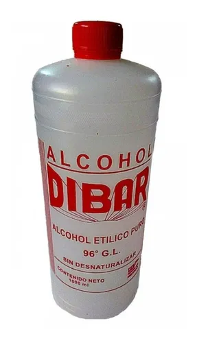Alcohol Etílico Dibar 96° Tapa Roja 1 Litro