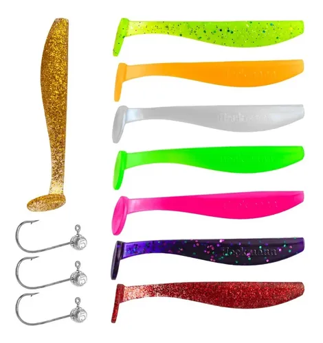 Isca Artificial Micro Shad Sashimi Com Jig Head- 15 Pçs 12cm Sortido ...