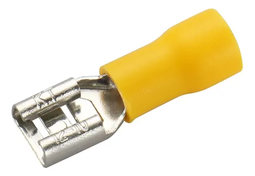 Terminal Hembra Enchufe Tipo Faston Aislada Amarilla 100 Pzs | Meses sin interés