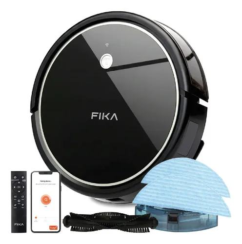 Aspiradora Robot Trapeadora De Limpieza Giroscópica Fika Think Con Base ...