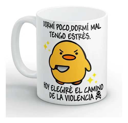 Tazón Pollito Meme Hoy Elegiré El Camino De La Violencia Blanco Pollito ...