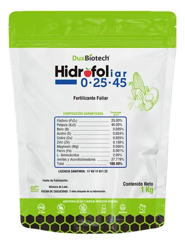 Fosforo Y Potasio Para Llenado De Fruto Hidrofol 25·45 1kg