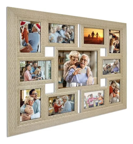 Painel Quadro Multifotos Grande Com Vidro Parede 11 Fotos | Frete grátis