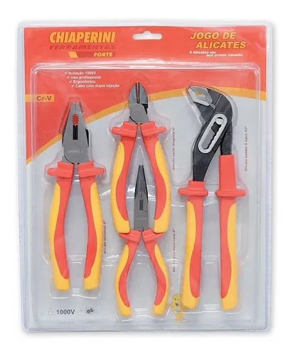 Jogo De Alicates Isolados 1000v Crv Chiaperini 4pcs Original ... Jogo De Alicates Isolados 1000v Crv Chiaperini 4pcs Original ...