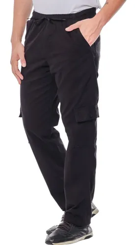 Calça Cargo Bolso Lateral Masculina Luxo Reta Elástico Cós Frete Grátis