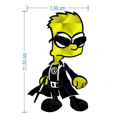 Par Calcomania Sticker Bart Los Hombres De Negro Efx Moto Ss Meses