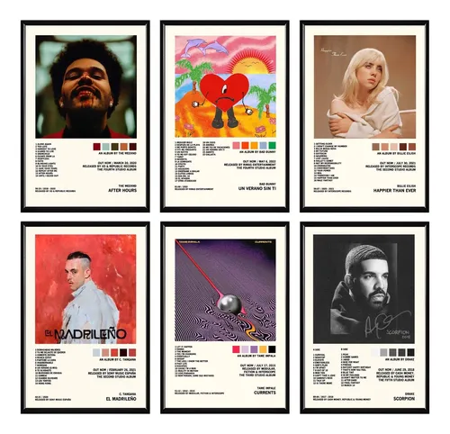 Cuadro Álbum Music Tracklist Diseño Personalizado Enmarcado Meses Sin