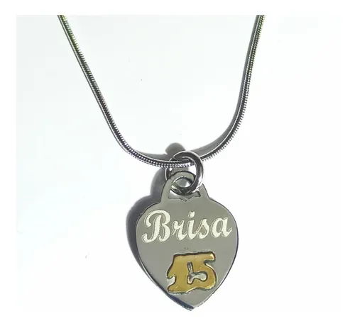 Dije Acero Quirúrgico Y Oro 15 Años Grabado + Cadena en venta en ... Dije Acero Quirúrgico Y Oro 15 Años Grabado + Cadena en venta en ...