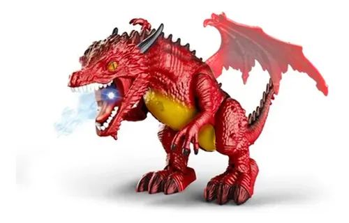 Dragão Robo Brinquedo Dinossauro Anda Bate Asas Solta Fumaça Frete Grátis