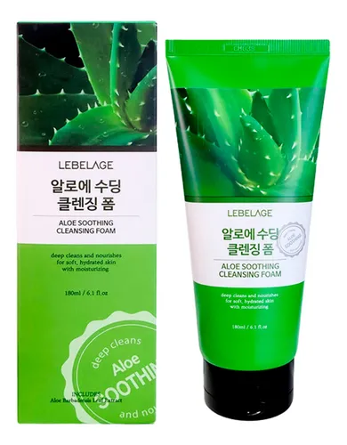 Espuma Coreana Limpiadora Facial Áloe Vera Calmante 1pz Meses Sin
