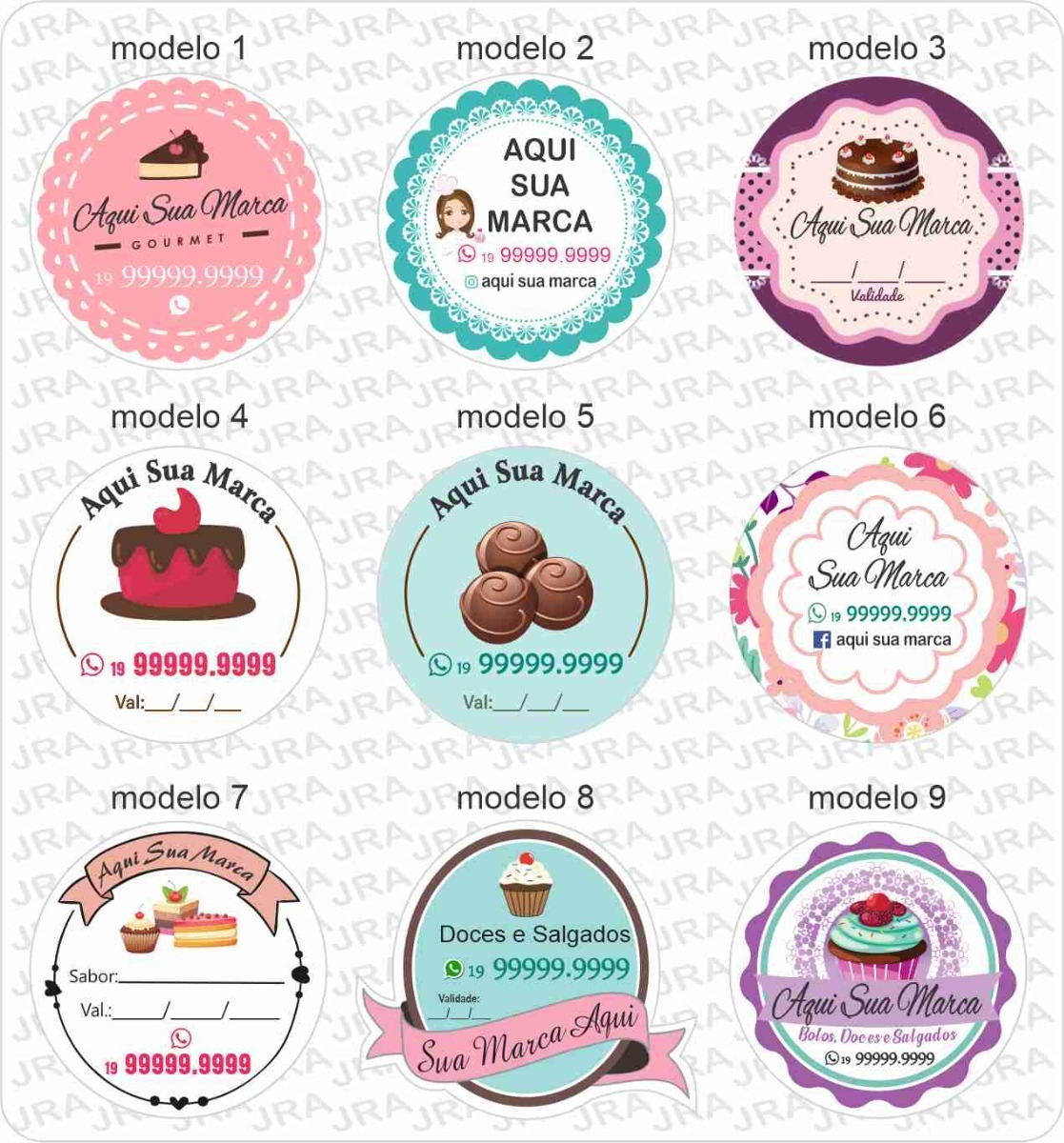 500 Etiquetas Adesivas Personalizadas 5x5 Cms. | Mercado Livre