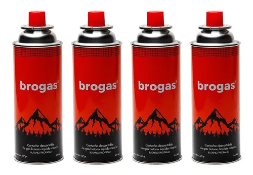 Cartucho Gas Butano Camping Brogas Pack X4 Descartable 227gr | MercadoLibre