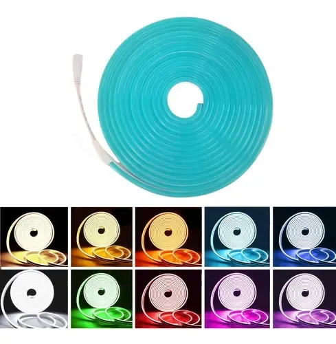 Tira Led Neón Flex Unicolor Decorativa 5 Metros Color De La Luz Azul ...