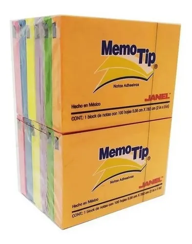 Bloc De Notas Adhesivas Janel Memotip Neon 2x3 12 Pzs Mercadolibre