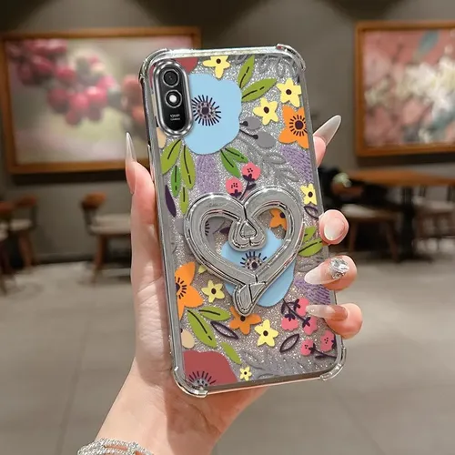 Fundas Para Redmi 9a Sport Flores Rosas Con Soporte Y Textura Cómoda ...