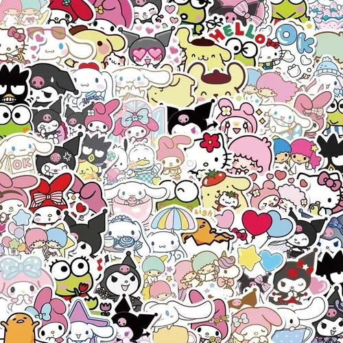 Pack 50 Stickers Pegatinas Sanrio Hello Kitty Kuromi Cinamor | Cuotas ... Pack 50 Stickers Pegatinas Sanrio Hello Kitty Kuromi Cinamor | Cuotas ...