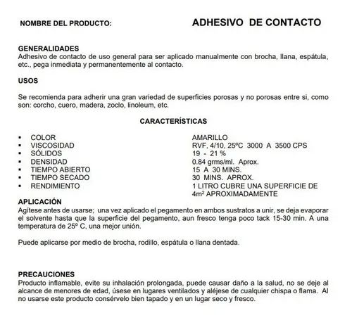 Pegamento De Contacto Uso General Lata De 4 Lts en venta en ... Pegamento De Contacto Uso General Lata De 4 Lts en venta en ...