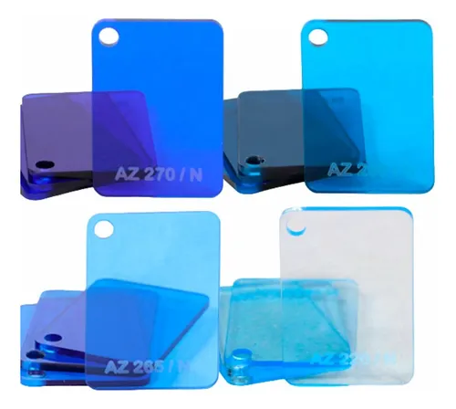 Chapa Placa Acrilico Azul Transparente Esp 3mm 100cm X 200cm ...