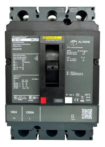 Interruptor Termomagnetico Square D Power Pact Hdl150 150a | Envío gratis