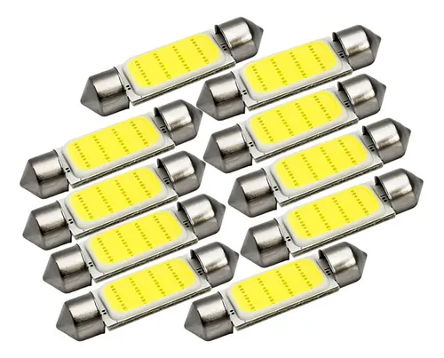 Kit 10 Lampada Torpedo Cob Led Chip 31 36 41 Mm Full Kit 10 Lampada Torpedo Cob Led Chip 31 36 41 Mm Full