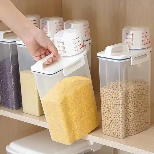 Pote Hermético Para Armazenamento De Grãos Com Medidor Branc | Frete grátis