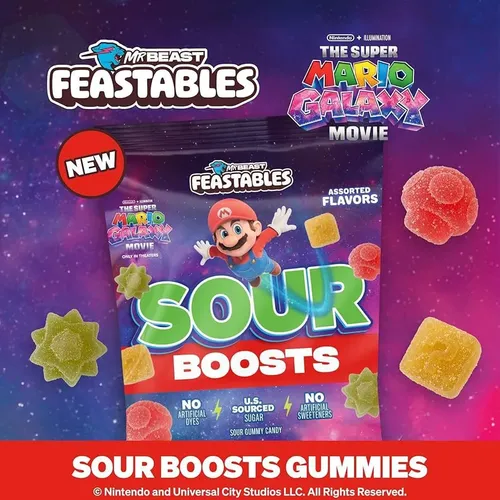 Mrbeast Feastables Sour Boosts Gomitas Super Mario Galaxy | Cuotas sin ...