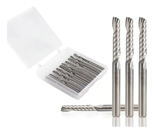 Kit 10 Cortadores Broca Fresa Endmill 1/8 Un Filo Router Cnc | Envío gratis