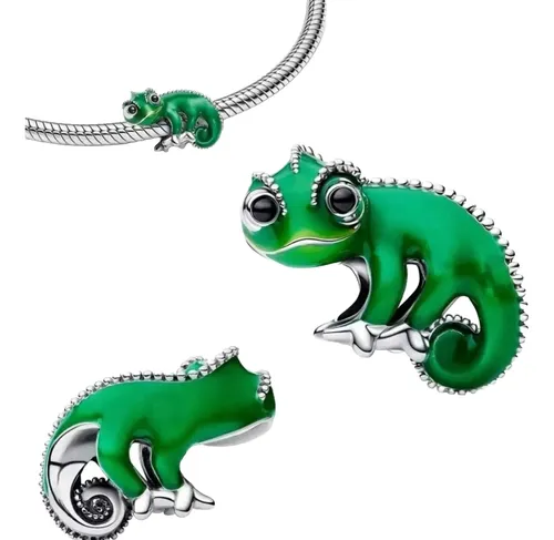 Charm Pascal Camaleon Verde Rapunzel Princesa Plata Dije - Pascal No Cambia Color | Meses sin ...