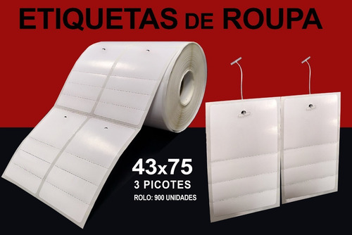 Etiqueta 43x75 Roupa Tag 3 Picote Elgin L42 Zebra 420t Argox ... Etiqueta 43x75 Roupa Tag 3 Picote Elgin L42 Zebra 420t Argox ...
