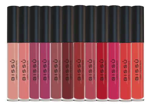 Kit 12 Pz Coleccion Labial Liquido Mate Bissú Varios Tonos | Meses sin interés