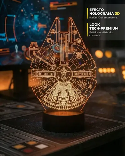 Lampara Star Wars Alcón Milenario Negro Blanco Alcon Milenario | Cuotas ...