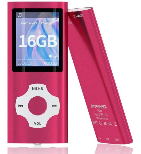 Reproductor De Música Mp3/mp4 Con Tarjeta De Memoria De 16 G Color Rojo ...
