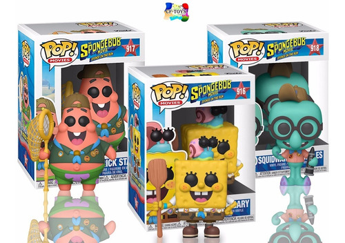 Bob Esponja Set 3 Piezas Funko Pop Bob Calamardo Patricio Cf Envío Gratis
