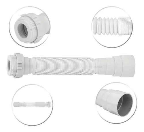 Acordeón Blanco Universal En Abs Y Sifón Largo De 1 35 M Mercadolibre