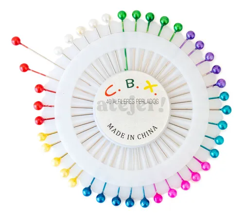 Alfileres Cabeza Perlado Marca Cbx 1 Roseta X 40 Unidades