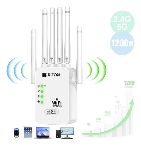 Rizon Repetidor Wifi 1200Mbps 6 Antenas Rompemuros 5G Amplificador ...
