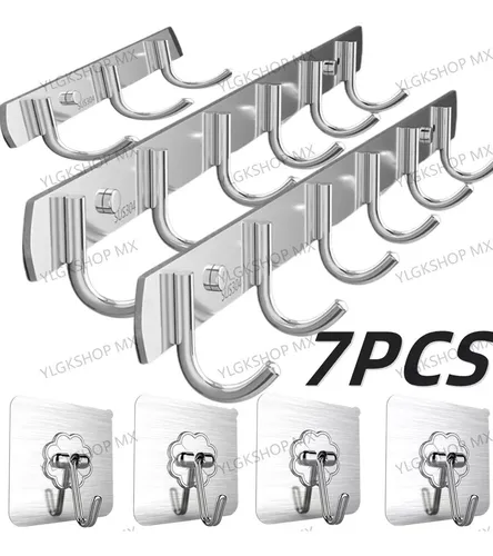 Ganchos Percheros Pared De Acero Inox 6 Ganchos, Kit 7 Pcs | Cuotas sin ... Ganchos Percheros Pared De Acero Inox 6 Ganchos, Kit 7 Pcs | Cuotas sin ...
