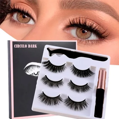 Kit De Pestañas Postizas 3d Magnéticas Con Delineador D Ojos Meses