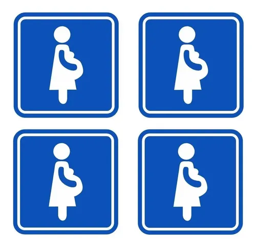 Stickers Embarazadas 4 Pzas Señalamiento Envio Gratis | Meses sin interés