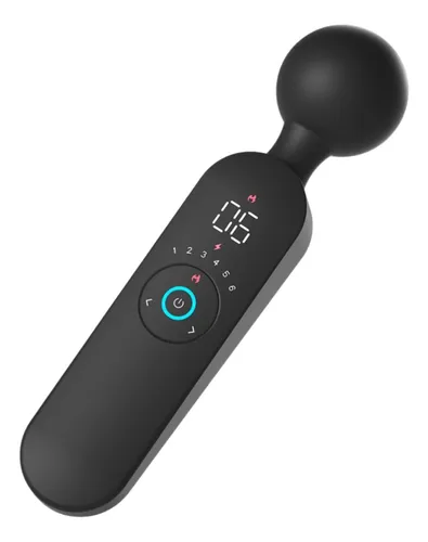 Vibrador Varinha Mágica Toque Aveludado Com Aquecimento Cor Preta