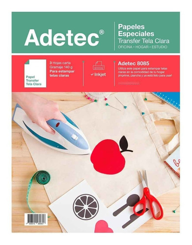 Papel Transfer Para Telas Claras 3 Hojas Adetec | Cuotas sin interés Papel Transfer Para Telas Claras 3 Hojas Adetec | Cuotas sin interés